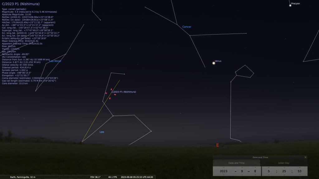 Comet Nishimura At Maximum Brightness This Weekend!